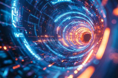 A Swirling Mass Of Neon Lit Cybernetic Energy Forming An Abstract