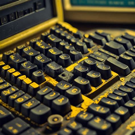 Vintage Computer Keyboard Paired With Classic Crt Monitor Stock Image Vintage Computer Keyboard Paired With Classic Crt Monitor Stock Image