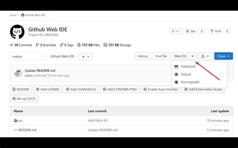 谷歌浏览器插件github Web Ide 与github Dev、vs Code Dev或codesandbox无缝衔接 很nice的插件