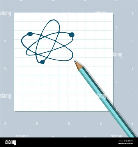 Atomic Structure Handdrawn Icon Cartoon Vector Clip Art Of An Atom Or Molecule With Protons