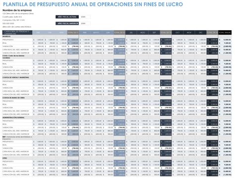 Plantillas Gratuitas De Presupuesto Para Organizaciones Sin Fines De