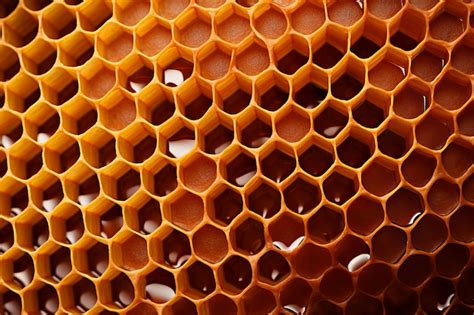 Closeup View Of A Honeycomb Structure Showcasing Hexagonal Cells And