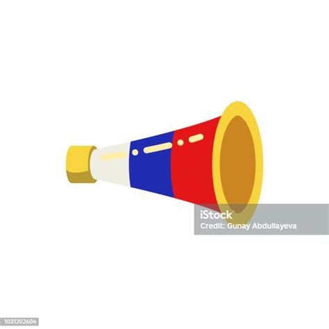 팬 확성기 그림입니다 모바일 개념 및 웹 응용 프로그램에 대 한 팬 들 액세서리의 요소입니다 러시아 국기 팬 확성기 평면에 색 웹 및 모바일에 대 한 사용할 수 있습니다