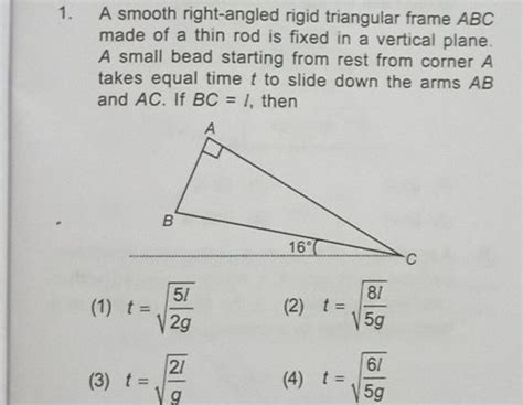 1 A Smooth Right Angled Rigid Triangular Studyx
