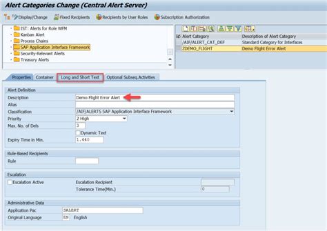 Aif Alert Configuration Sapcodes