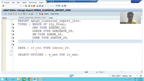 17 Abap Programming Classical Reports Inner Join Part1 Youtube