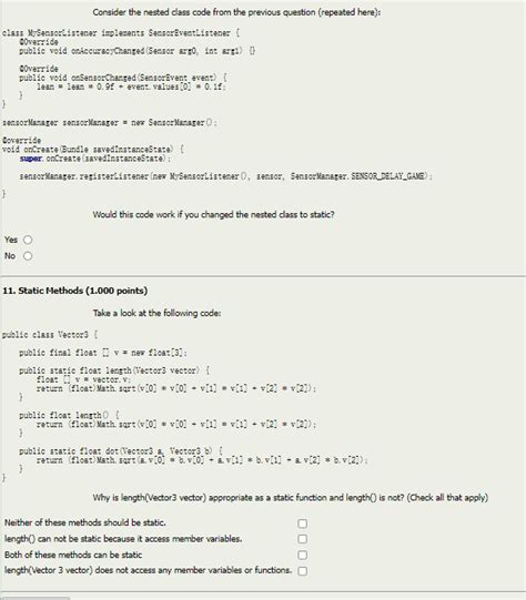 Solved Consider The Nested Class Code From The Previous