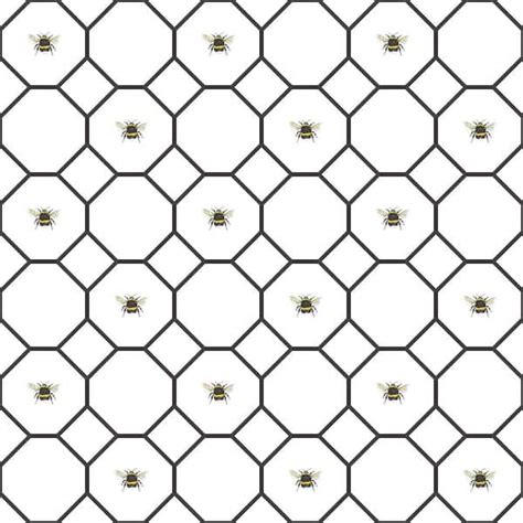 Bee Hive With Bees Design Blackwhite Matte Finish Vinyl On Non Woven