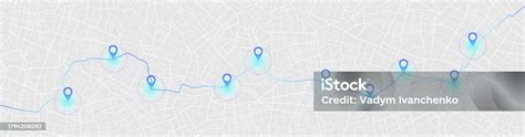 지도 전체의 주요 도로 경로의 거리 및 회전에 대한 데이터를 얻기 위한 내비게이션 매핑 기술 한 지점에서 의도한 목표까지의 경로 많은 목적지 표지판 벡터 그림 감시에 대한