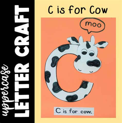 Letter C Craft C Is For Cow Craft Alphabet Beginning Sound Activity
