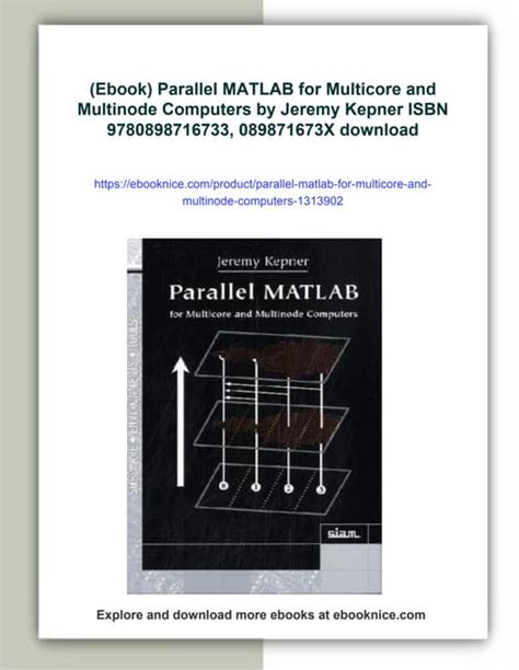 Ebook Parallel Matlab For Multicore And Multinode Computers By Jeremy Kepner Isbn