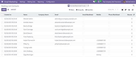 Mailing List Contact In Odoo 16 Email Marketing App Odoo V16 Community Edition Book