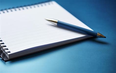 Premium Ai Image Notepad On A Table With Pen Before Meeting Blue Tone