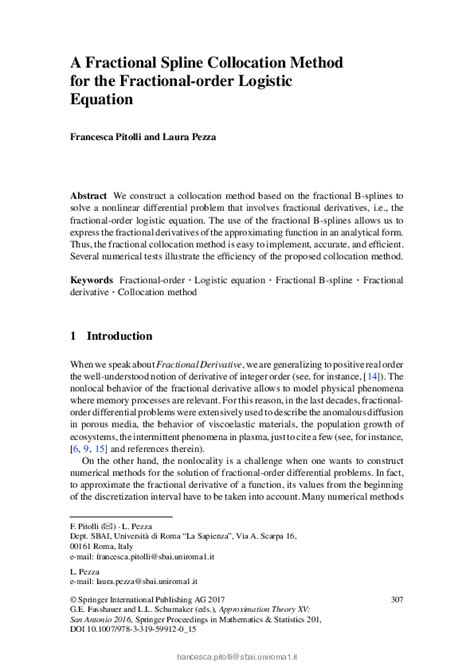Pdf A Fractional Spline Collocation Method For The Fractional Order