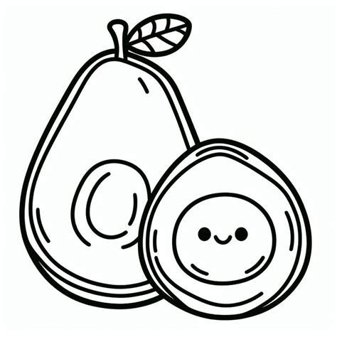 아보카도 색칠 공부 Kr에서 무료 색칠 공부