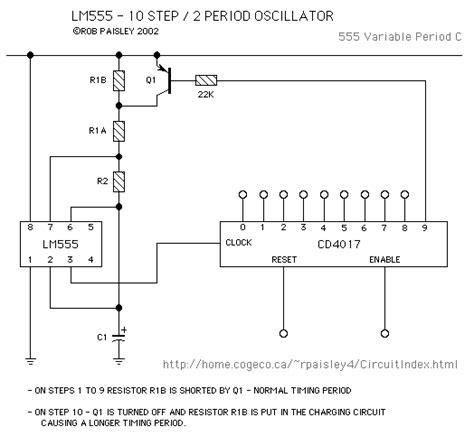Ten Step Two Period Oscillator Basic Circuit Circuit Diagram