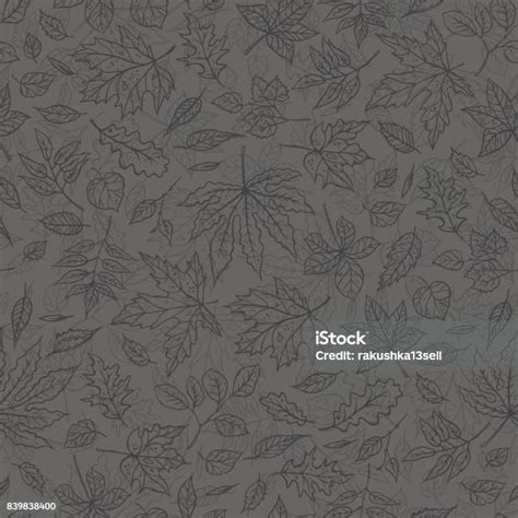 벡터 연기 개요 원활한 배경 스케치 단풍 허브 그래픽가 패턴입니다 웹사이트 및 직물에 인쇄에 고전적인 스타일에서 카드 디자인 0명에 대한 스톡 벡터 아트 및 기타 이미지