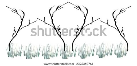 Naked Trees Silhouettes Set On White Stock Vector Royalty Free Shutterstock