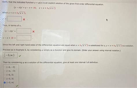 Solved Verify That The Indicated Function Y Y X Is An Chegg Com