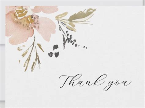 Watercolor Flower Thank You Card