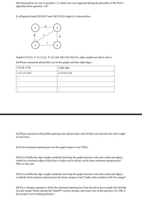 Solved 22 ﻿please Enumerate All Possible Spanning Trees