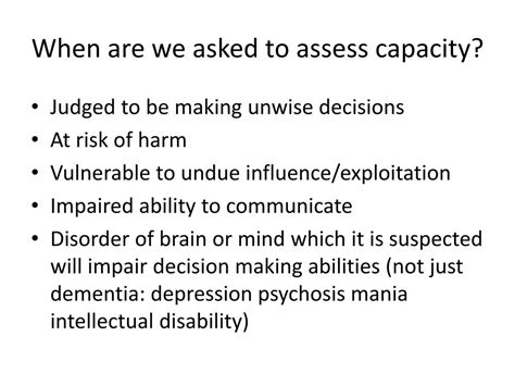 Ppt Assessment Of Decision Making Capacity Powerpoint Presentation Free Download Id 4644128