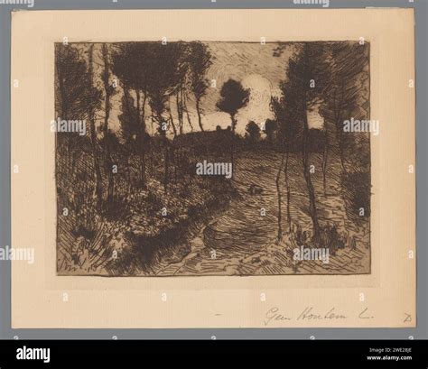 Bosweg At Evening Anton L Koster 1869 1924 Print Paper Etching