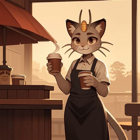 Alolan Meowth Ai At Cafe By Crazyorangenarancia On Deviantart