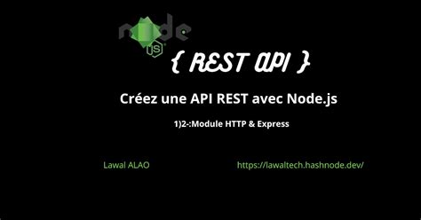 Créez Une Api Rest Avec Nodejs 1 2module Et Express