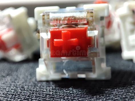 Red Switch Mechanical Keyboard On Textured Background Stock Image Image Of Gameplay Accessory