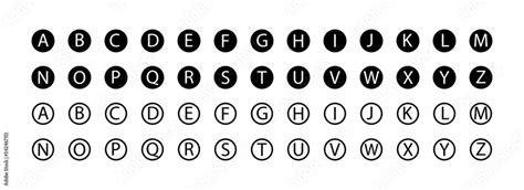 Alphabet Icon Alphabet Font In A Circle Symbol Vector Sign Stock Vector Adobe Stock