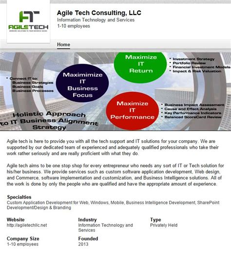 Linkedin Company Page For “agile Tech Consulting Llc