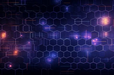 Premium Ai Image Cyber Technology Backdrop With Hexagon Pattern