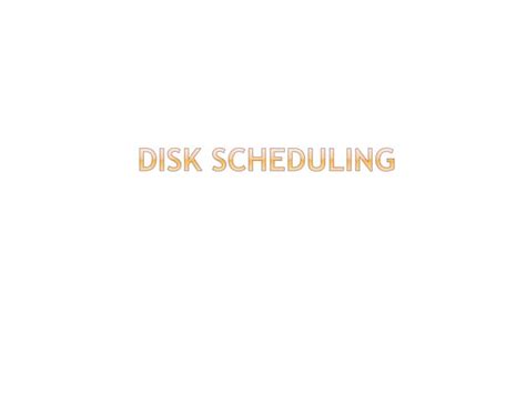 Disk Scheduling Concept Of Operating Systempptx