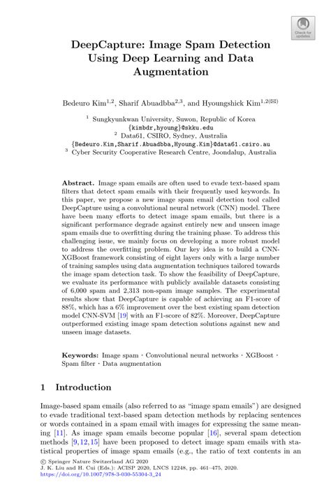 pdf deepcapture image spam detection using deep learning and data augmentation