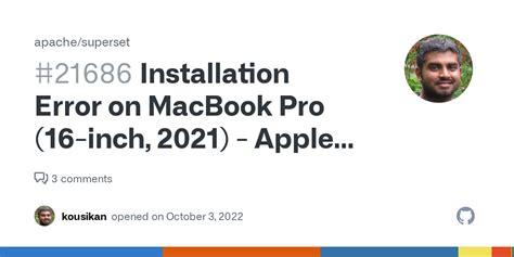 Installation Error On Macbook Pro 16 Inch 2021 Apple M1 Max Chip