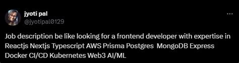 Jyoti Pal On Linkedin If Youre Wondering Yes Thats A Frontend Role