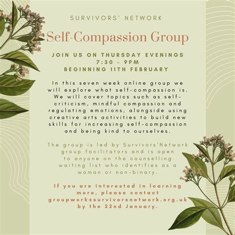 Online Groupwork Self Compassion Group Survivors Network