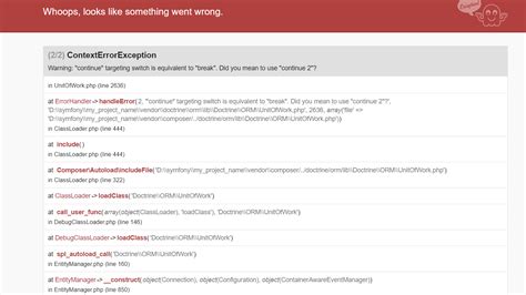 Symfony 34 安装报错 Warning Continue Targeting Switch Is Equivalent To Break Did You Mean To
