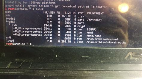 Arch Linux ArchLinux Error Installing Grub On Encrypted Lvm Partition Lvm On Luks Unix