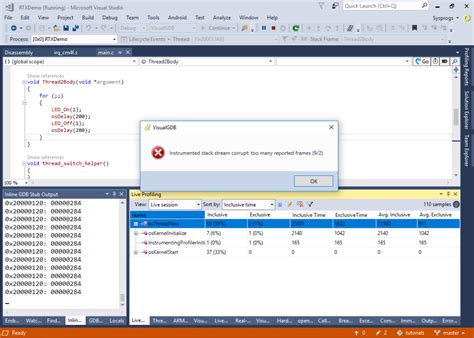 Profiling Rtx Based Projects With The Instrumenting Profiler Visualgdb Tutorials