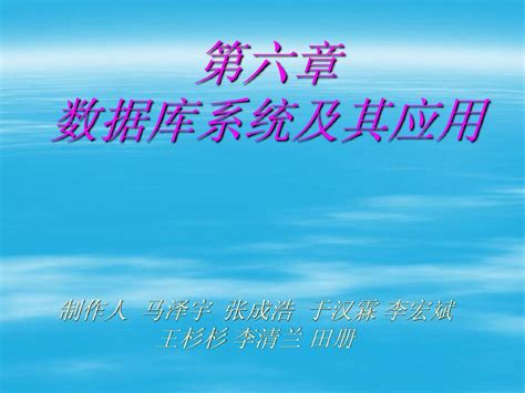 第六章数据库系统及其应用 word文档在线阅读与下载 无忧文档
