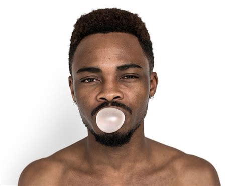 Men Blow Bubble Gum Portrait Premium Photo Rawpixel