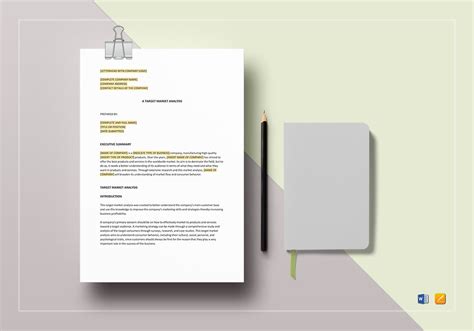 Target Market Analysis Template In Word Apple Pages