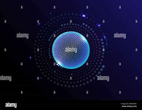Abstract Ball Circle Global Planet Science Digital Network Communication Technology Background