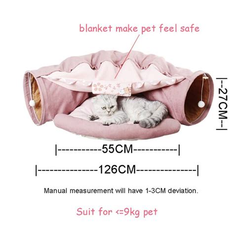 Interactive Collapsible Cat Tunnel With Bell Ideal For Kittens Puppies Ferrets