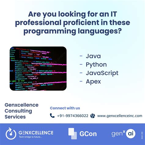 Are You Searching For An It Professional Skilled In These Programming Languages Genxcellence