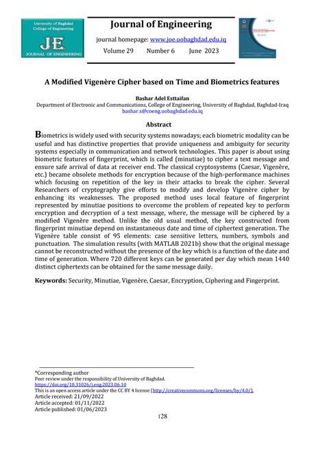 Solution A Modified Vigen Re Cipher Based On Time And Biometrics