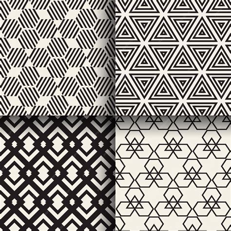 Premium Vector Set Of Abstract Geometric Seamless Patterns