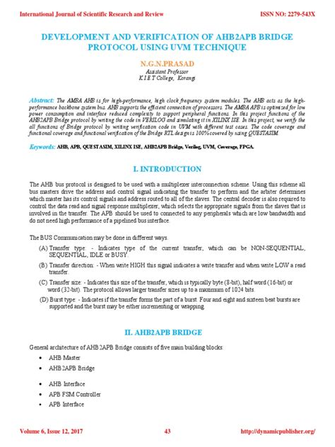 Development And Verification Of Ahb2apb Bridge Protocol Using Uvm